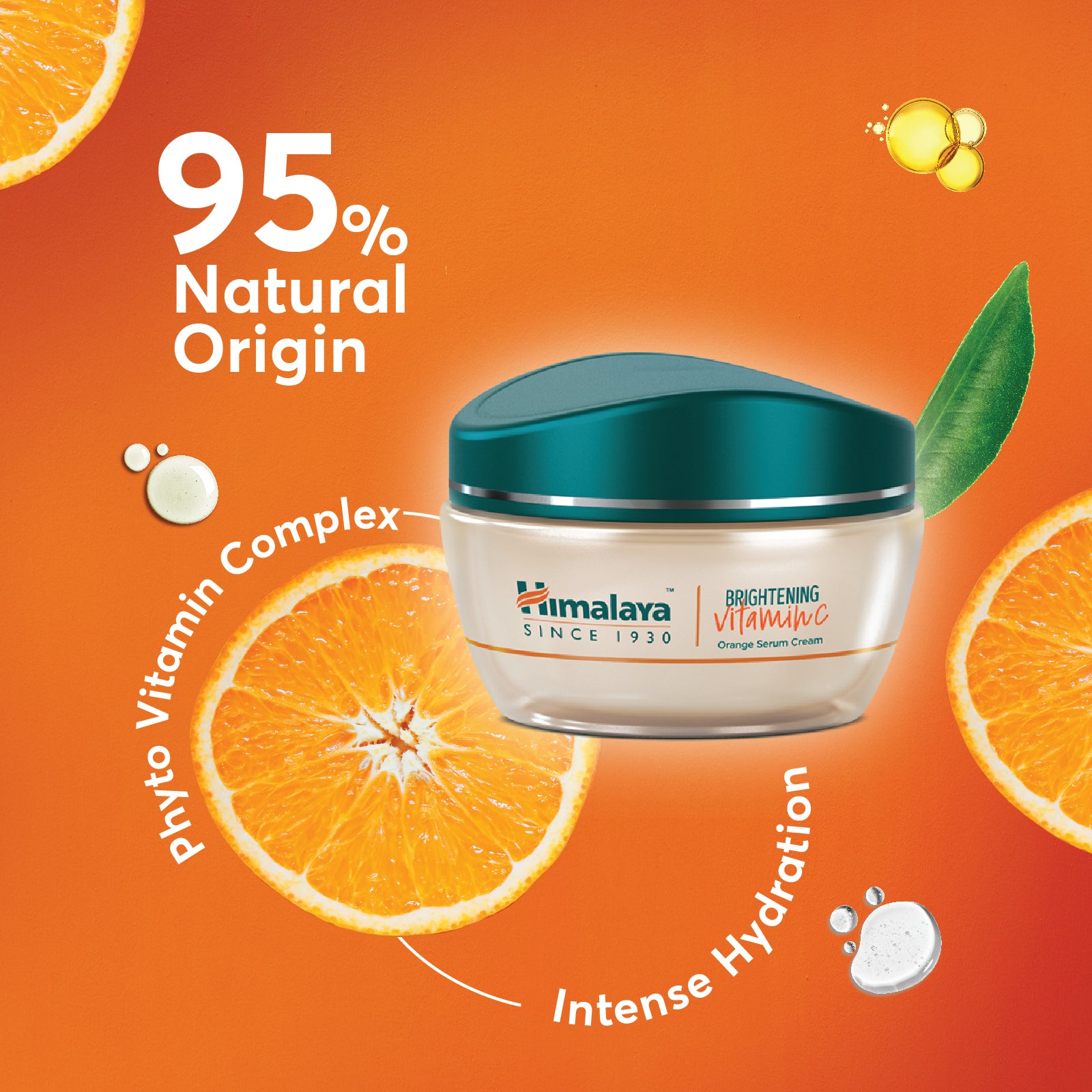 Brightening Vitamin C Orange Face Serum Infused Cream 50g – Himalaya ...